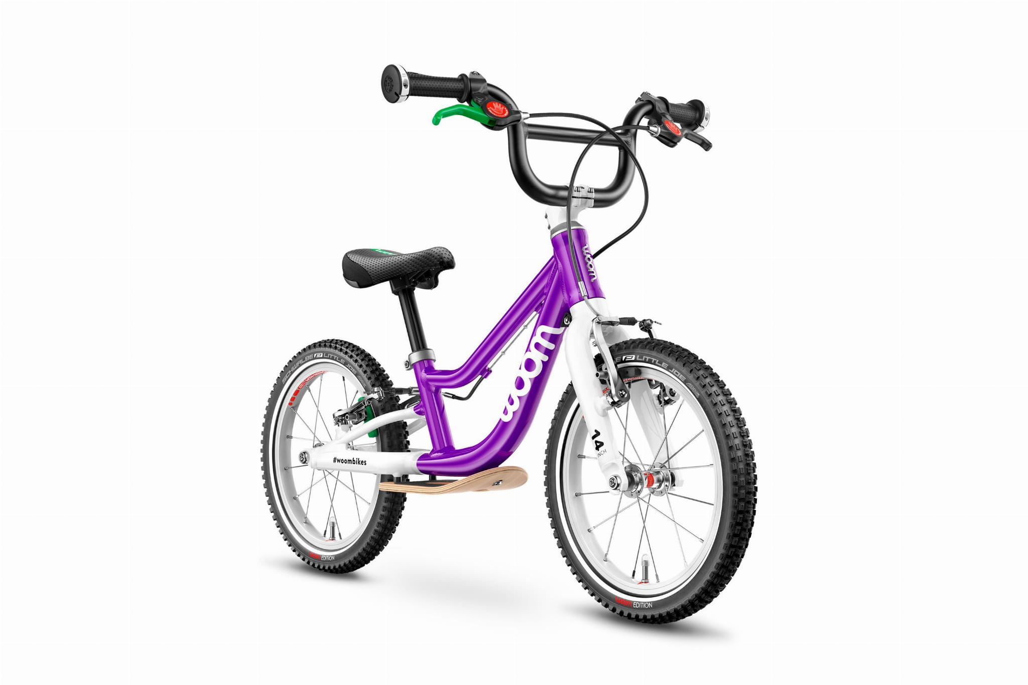 Woom 1 plus lekki rowerek biegowy 14' fioletowy VELOKIDS.PL przyczepki ...